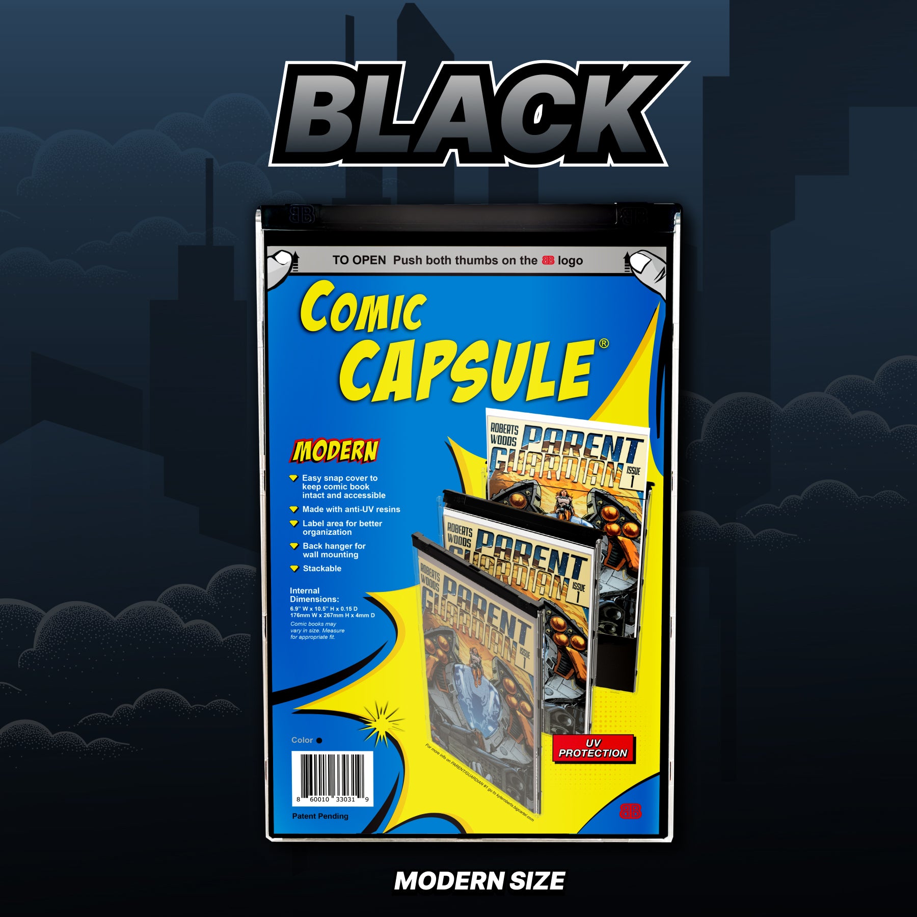 Black Modern Size ComicCapsule